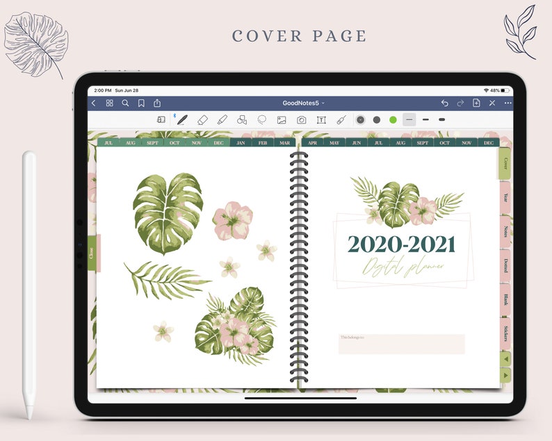18-month Digital Planner – Tropical Theme for Goodnotes - Etsy