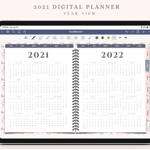 2021 Digital Planner Floral Blush and Gray | Goodnotes | Notability ...