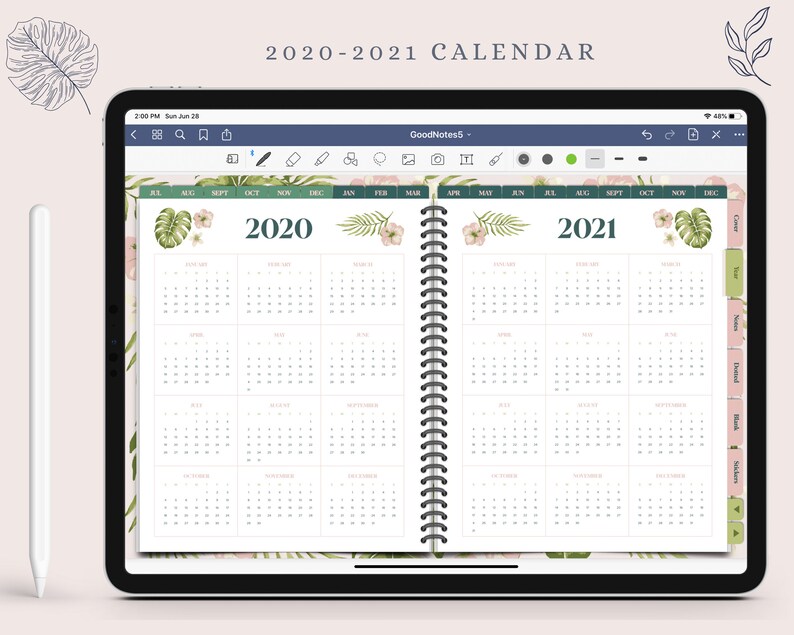 18-month Digital Planner – Tropical Theme for Goodnotes - Etsy