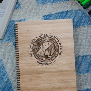 Armor of God Wood Cover Notebook | Ephesians 6:13-17 Gift ...