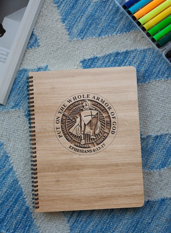Armor of God Wood Cover Notebook Ephesians 6:13-17 Gift | Etsy