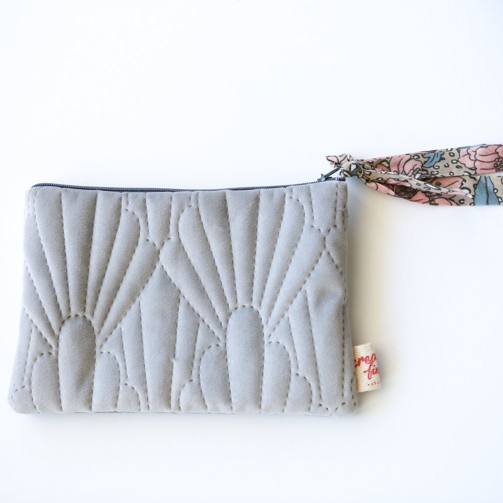 Quilted Velvet Purse, Navy Velvet, Pink Velvet, Pale Blue Velvet ...