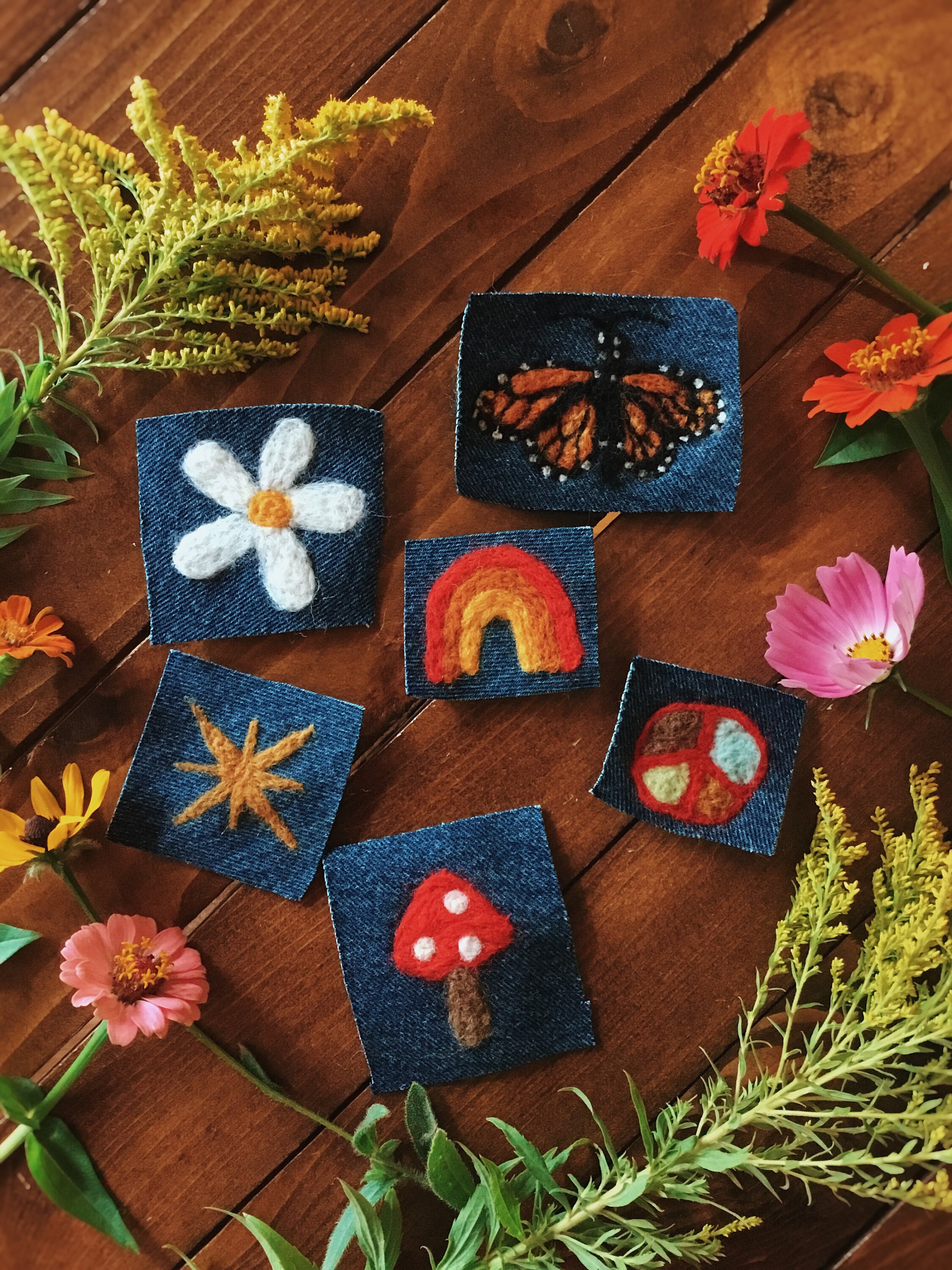 Needle Felted Summer Patches - Etsy