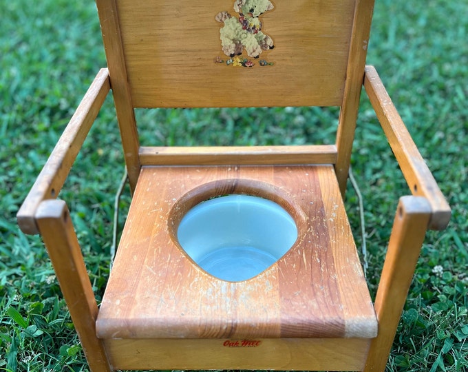 Mid Century Wooden Potty Chair - Etsy