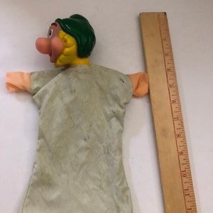 Hand Puppet With Rubber Head and Vinyl Cloth Clothing Peasant Type ...