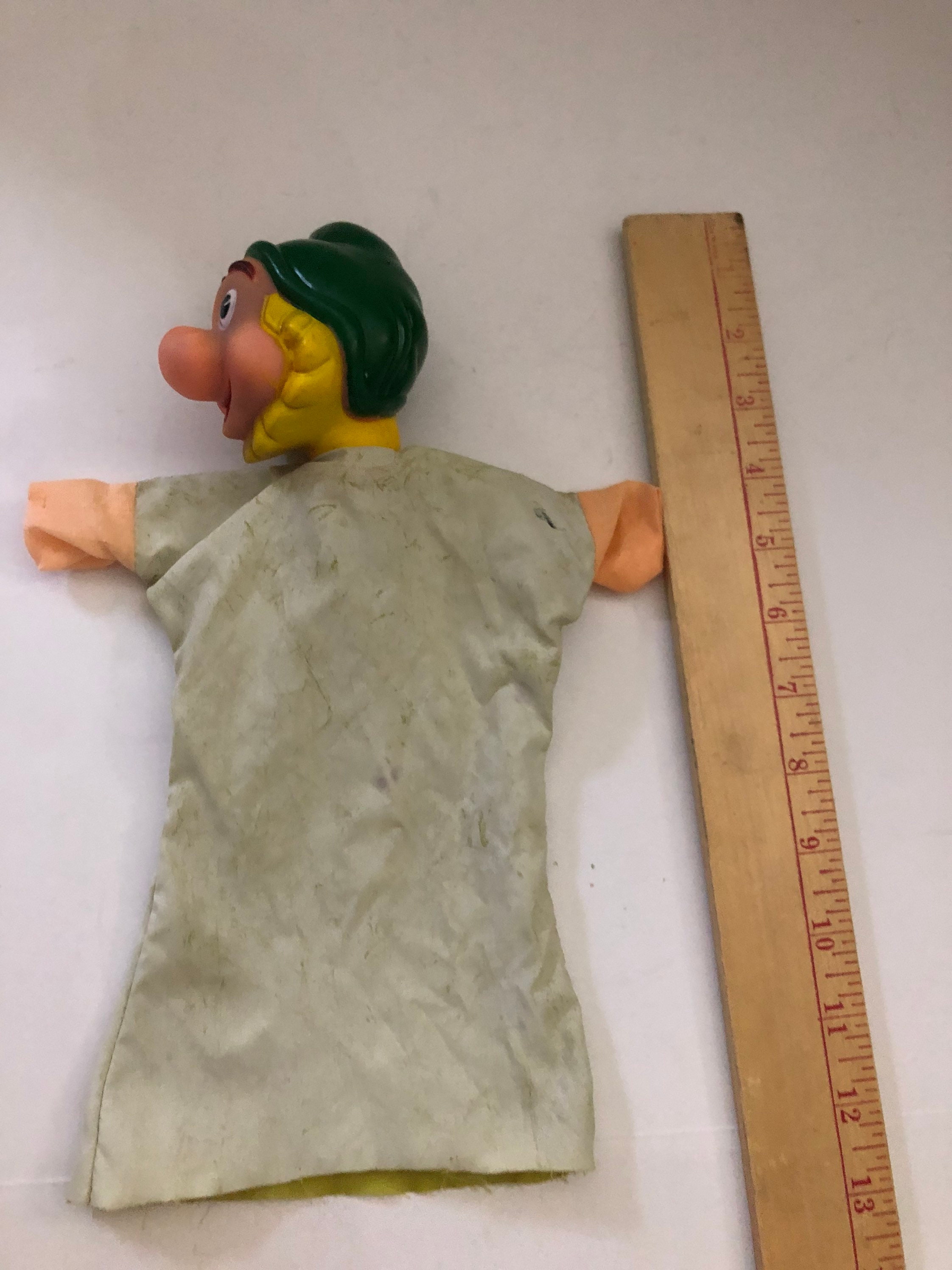 Hand Puppet With Rubber Head and Vinyl Cloth Clothing Peasant Type ...