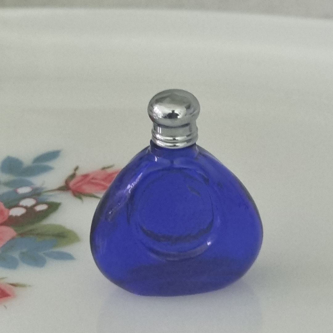 Vintage Cobalt Blue Glass Mini Perfume Bottle, Cobalt Blue Glass Scent ...