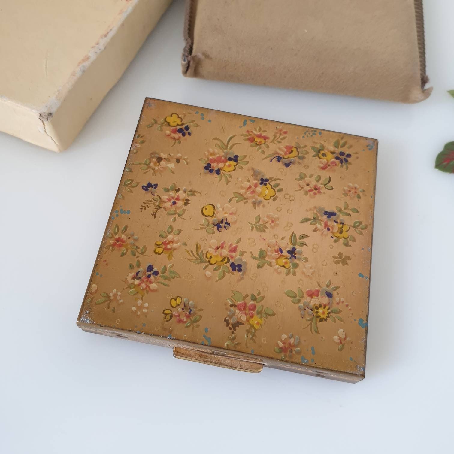 Art Deco Square Compact Case Zenette Compact Powder Case - Etsy UK