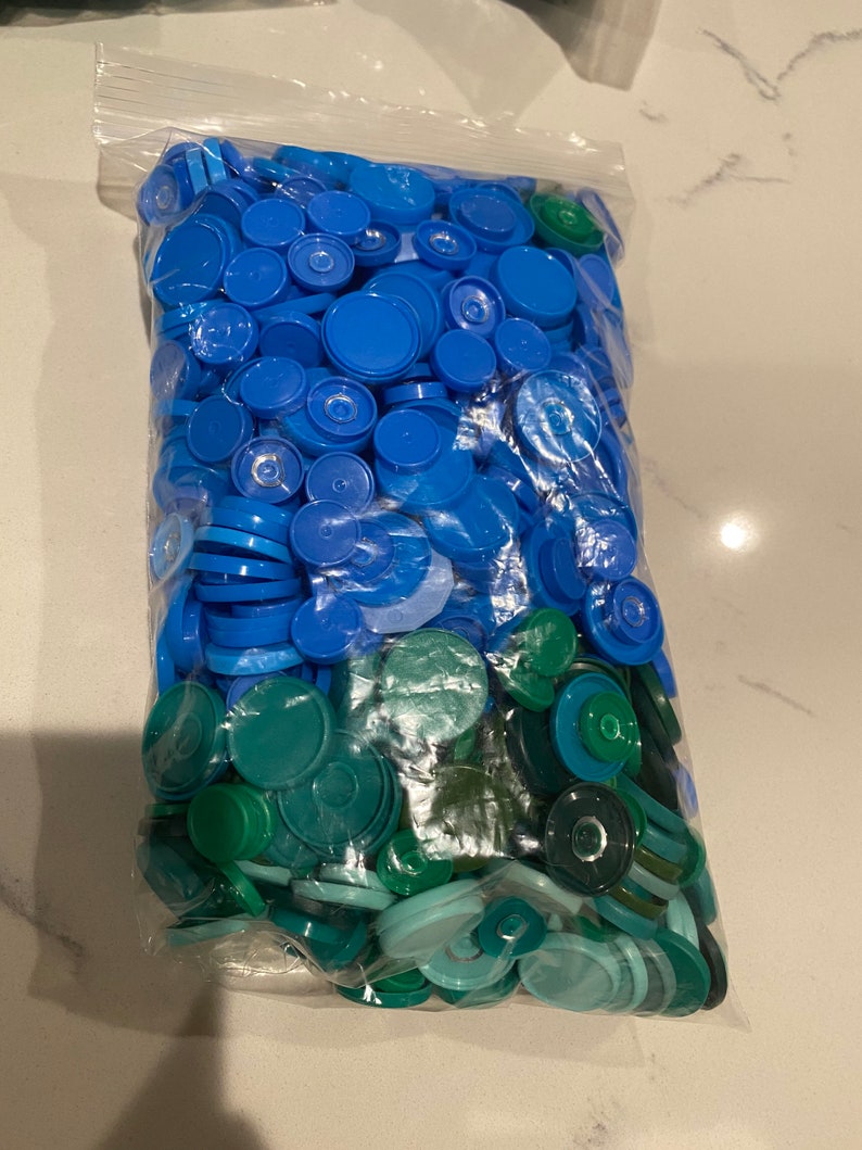 Blue/green/purple Medicine Vial Caps - Etsy
