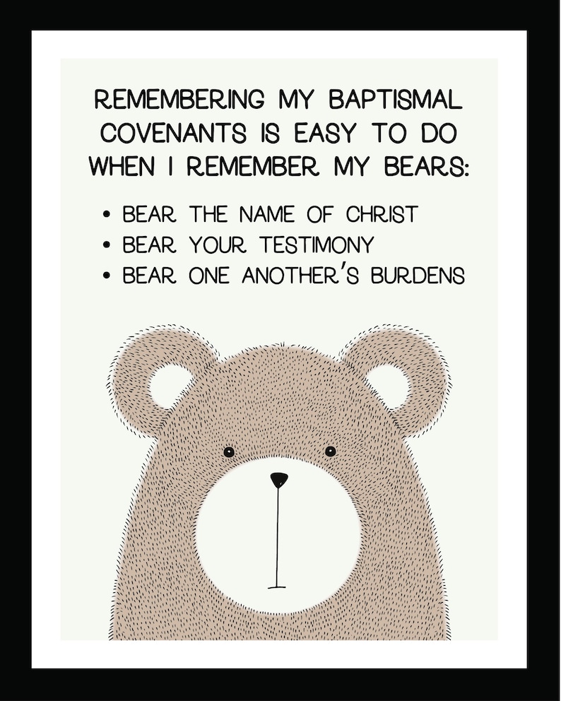 Remembering Baptismal Covenants - Bears of Baptism -- LDS Baptism Gift ...