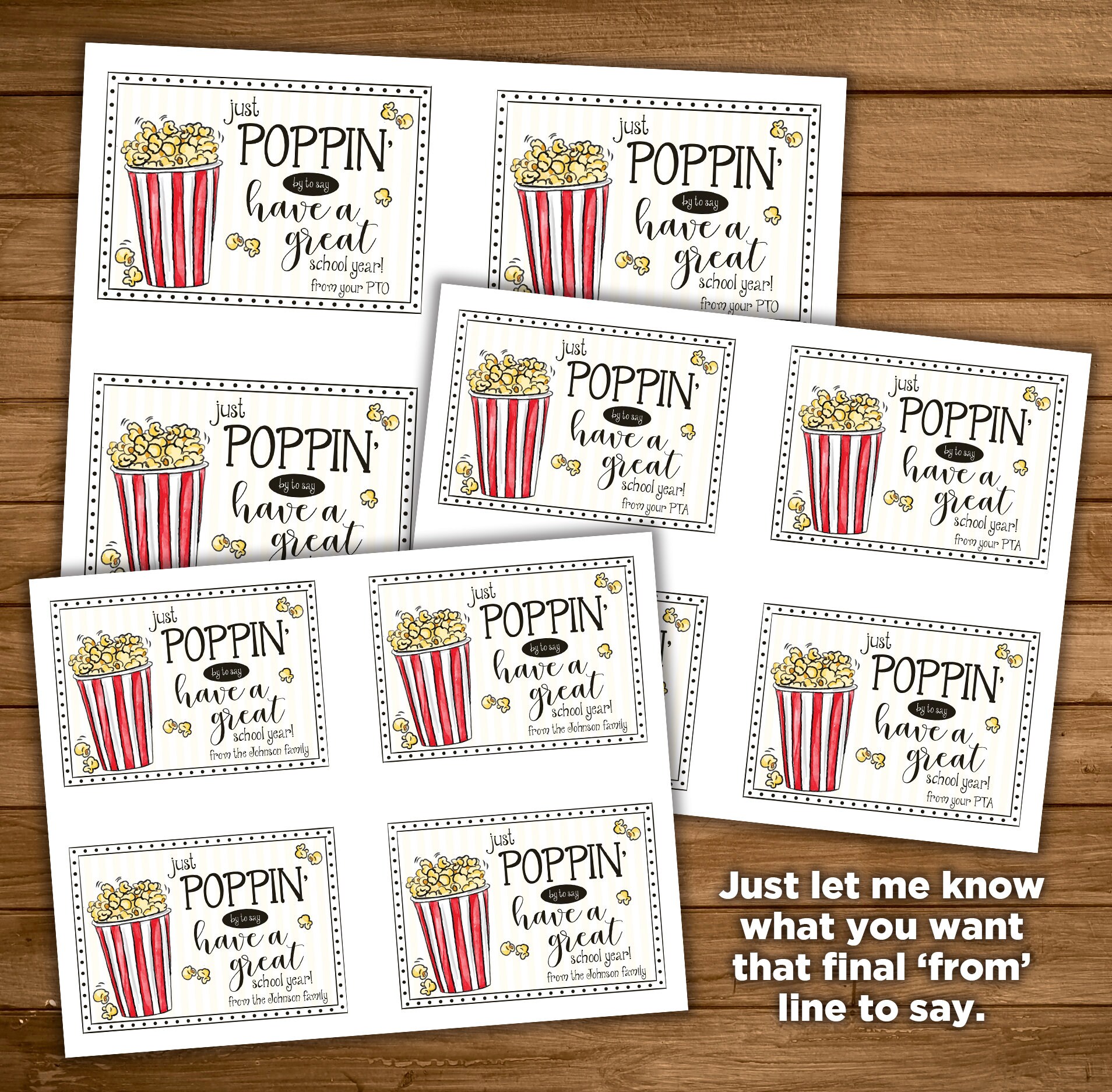 CUSTOMIZED Just POPPIN' By Teacher School Staff - Etsy