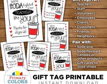 Soda Gift Tags | Etsy