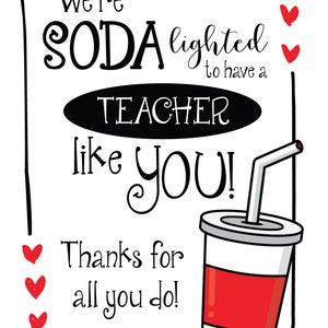 Soda Pop Gift Tags, Soda-lightful Printable, Thank You, Appreciation ...