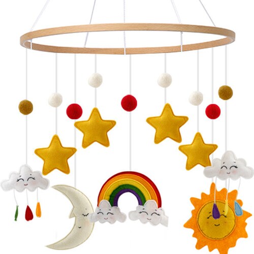 Baby Mobile Cot Mobile Sun Rainbow and Clouds Mobile - Etsy UK