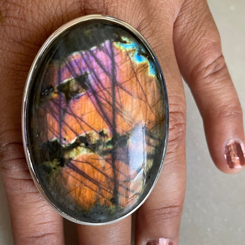 Labradorite Ring - Etsy
