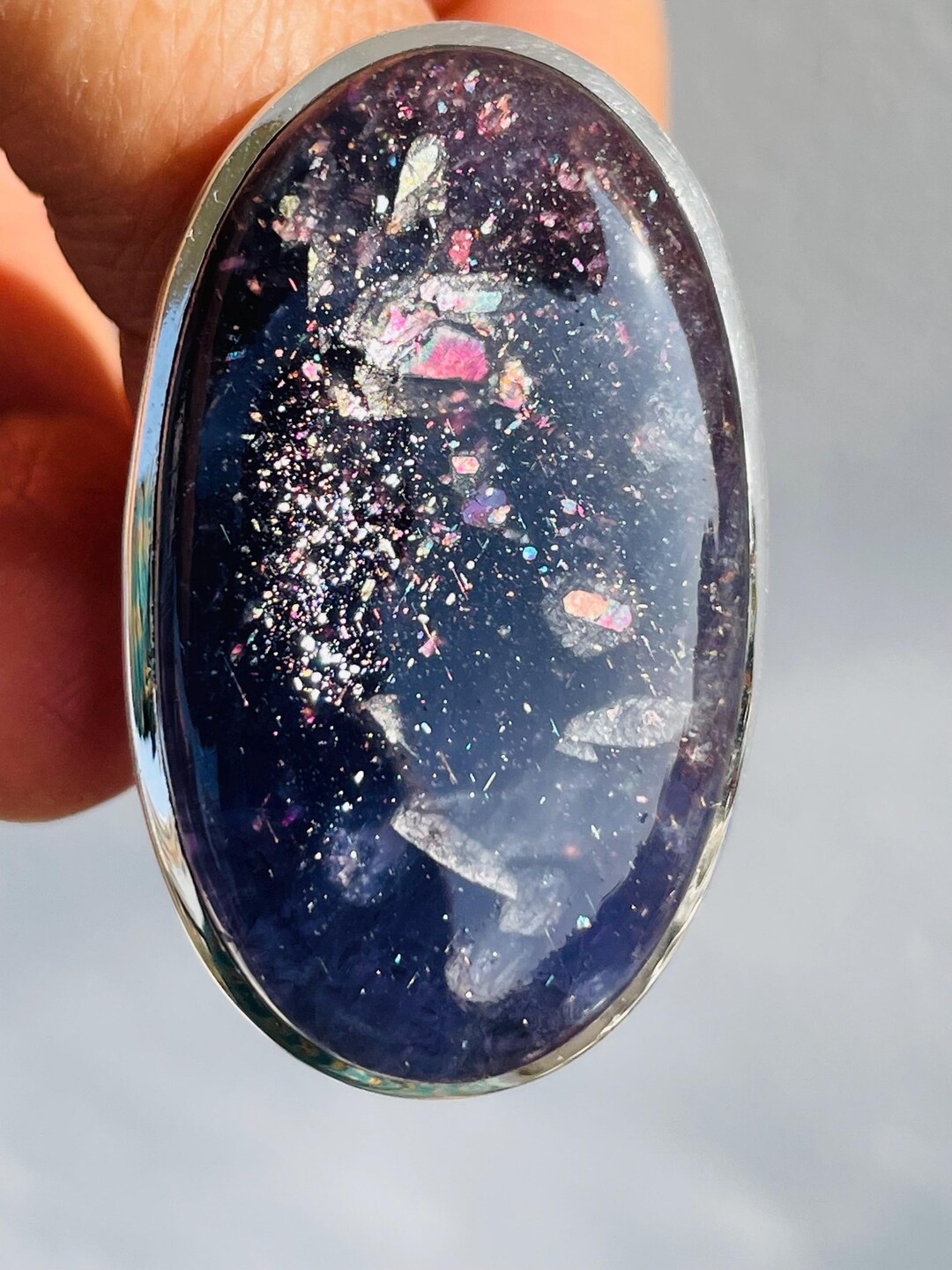 Iolite Sunstone Sterling Silver Ring,blue Way Galaxy Gemstone, UNIQUE ...