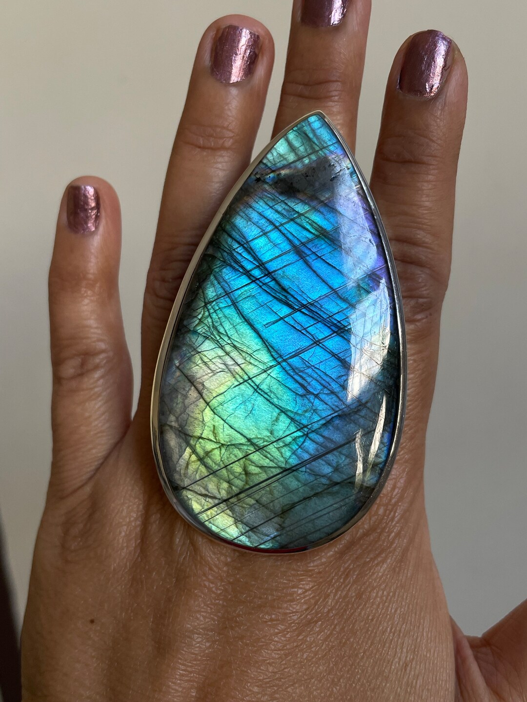 Rare Peacock Colors Labradorite Natural Multi Flash Gemstone Solid 925 ...