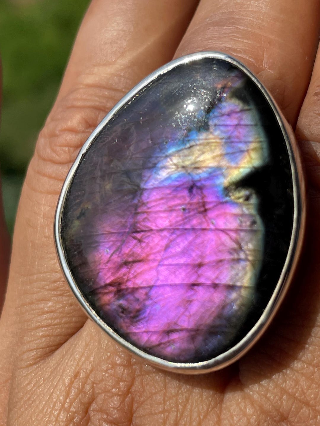 Rare Purple Gray Spectrolite Labradorite Sterling Silver Ring - Etsy