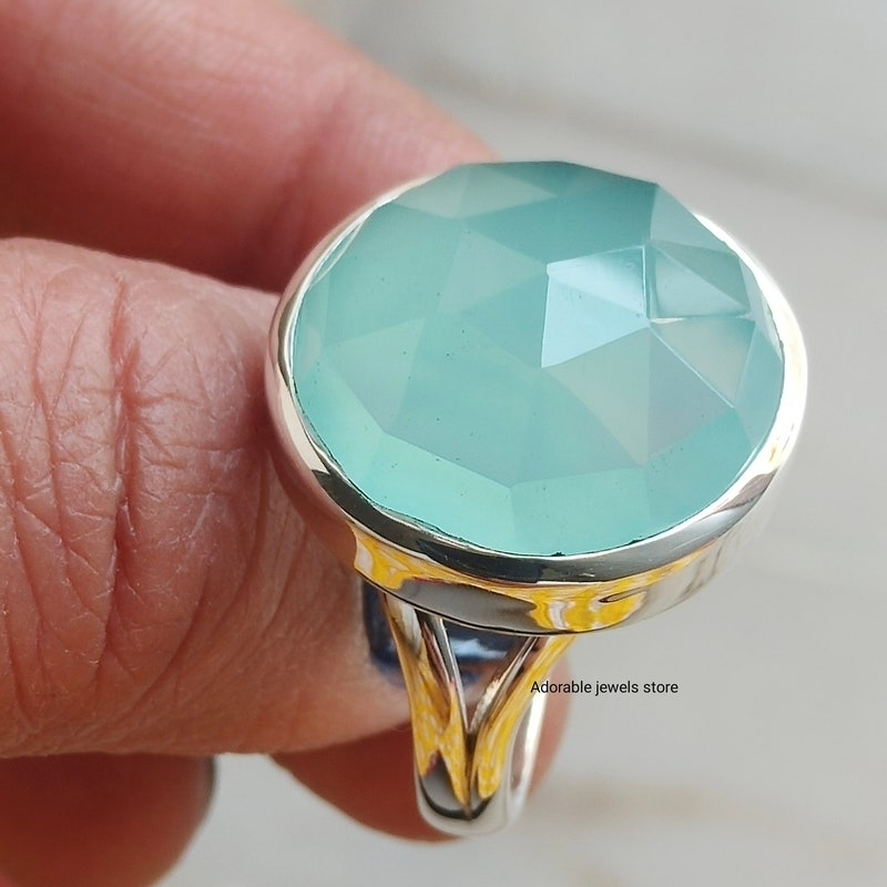 Aqua Chalcedony Ring - Etsy