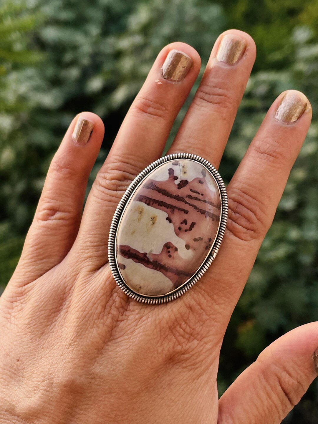 Coffee Bean Ring Coffee Bean Jasper Ring 925 Solid Sterling Silver ...