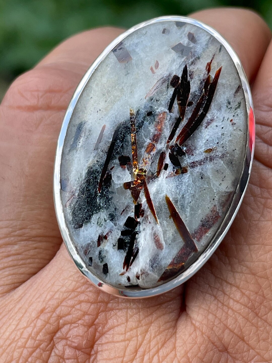 Astrophyllite Gemstone Ring: Solid Sterling Silver, Rare & Flashy - Etsy