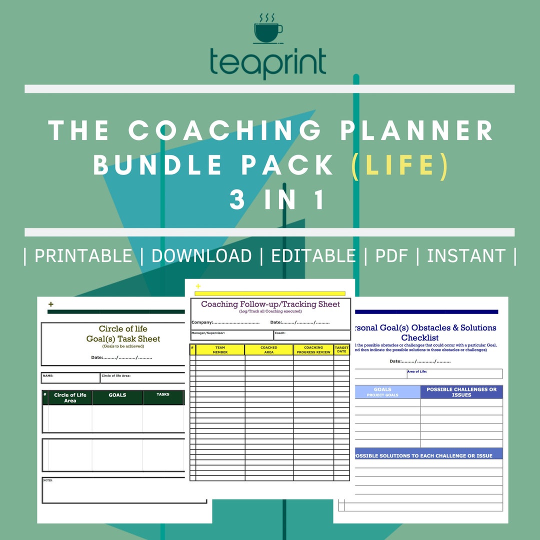 COACHING BUNDLE Pack Print3 Printable Planners PDF 3 in 1 - Etsy