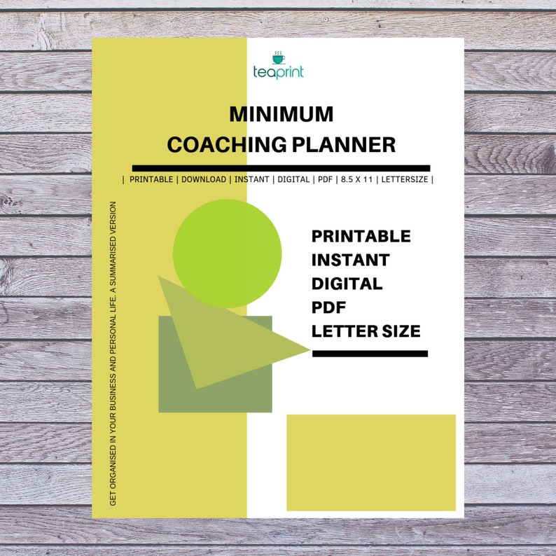 Mini Coaching Planner, 9 Pages, Printable, Instant Download, PDF ...