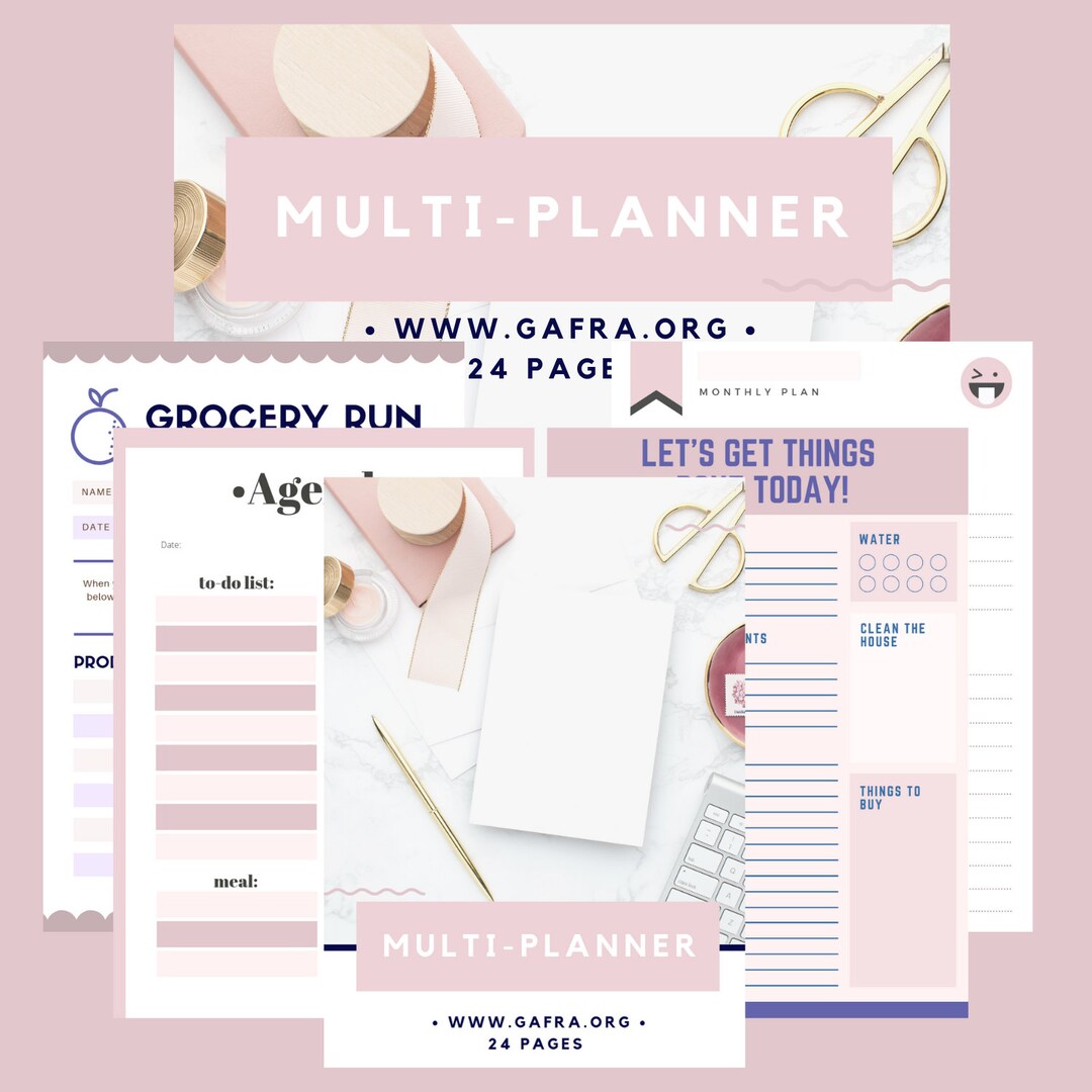 Pink Multi-planner Printable Daily Pages Pink Planner - Etsy