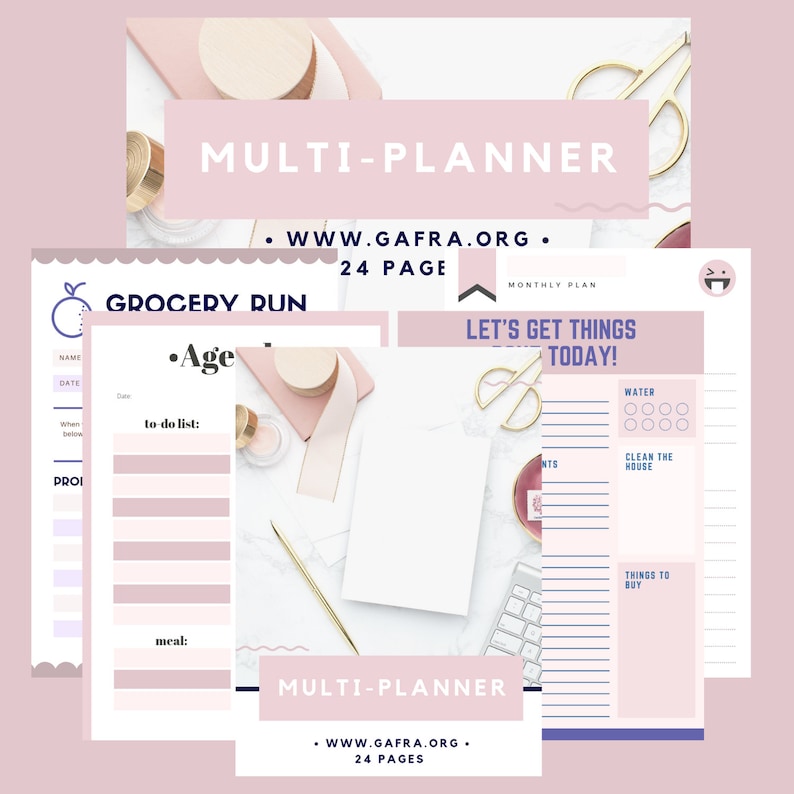 Pink Multi-planner Printable Daily Pages Pink Planner - Etsy