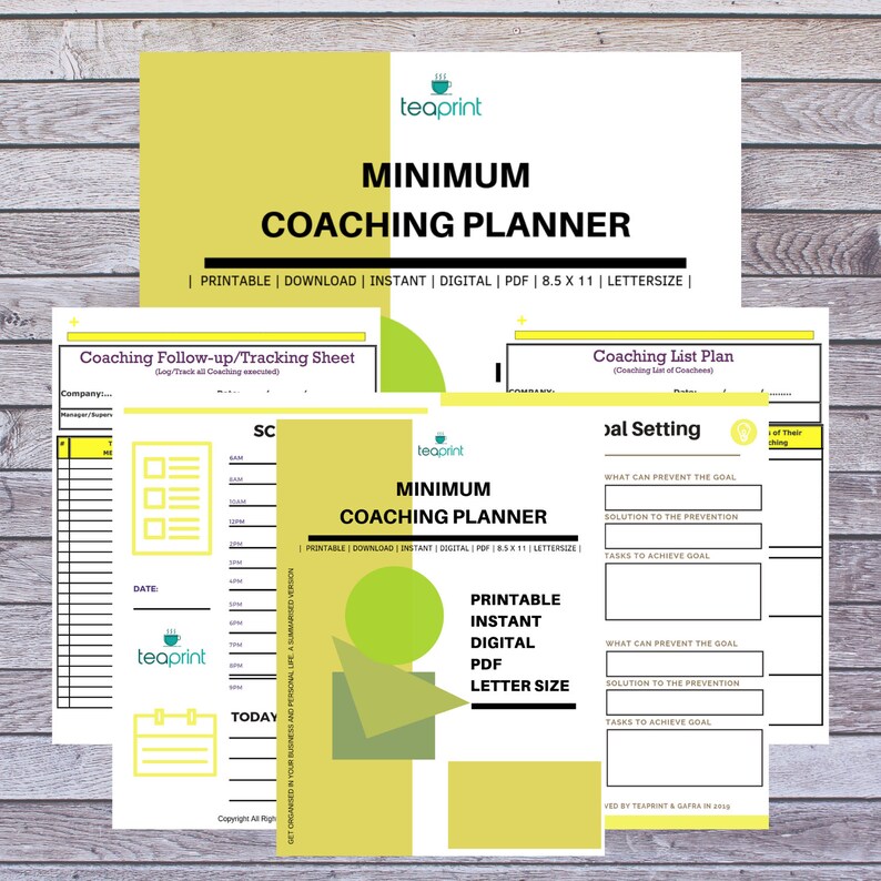 Mini Coaching Planner, 9 Pages, Printable, Instant Download, PDF ...