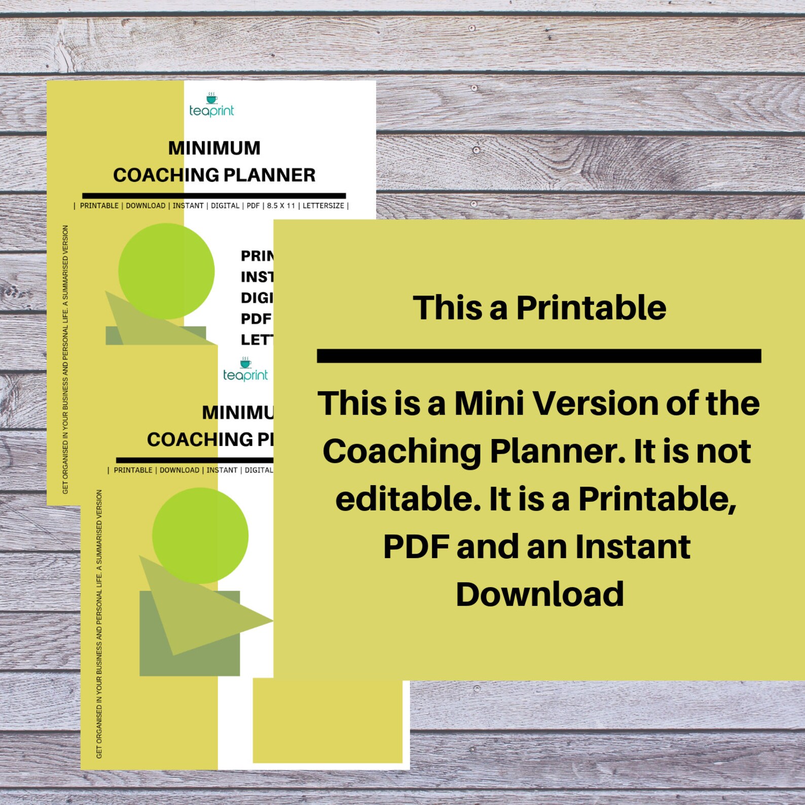 Mini Coaching Planner, 9 Pages, Printable, Instant Download, PDF ...