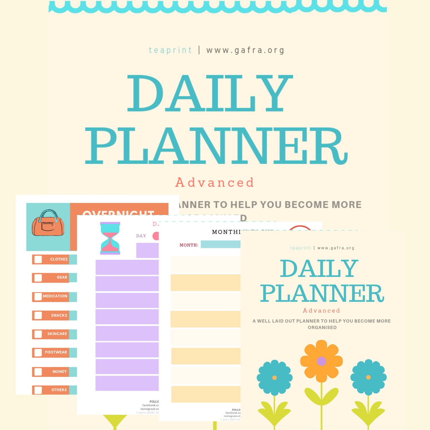 DAILY PLANNER Advanced, Printable, Digital, Instant Download, PDF ...