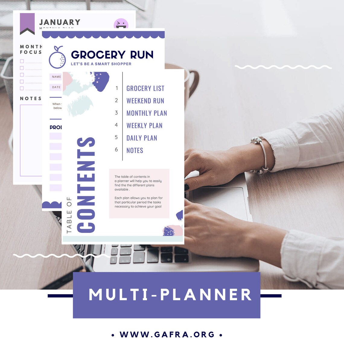 Multi Planner, Printable, Instant Download, 9 Pages, Grocery Planner ...