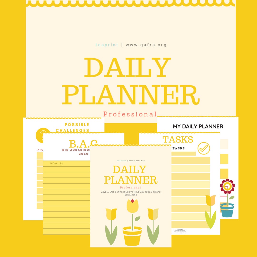 Yellow Daily Professional Planner, Planner for Women, Female Planner ...