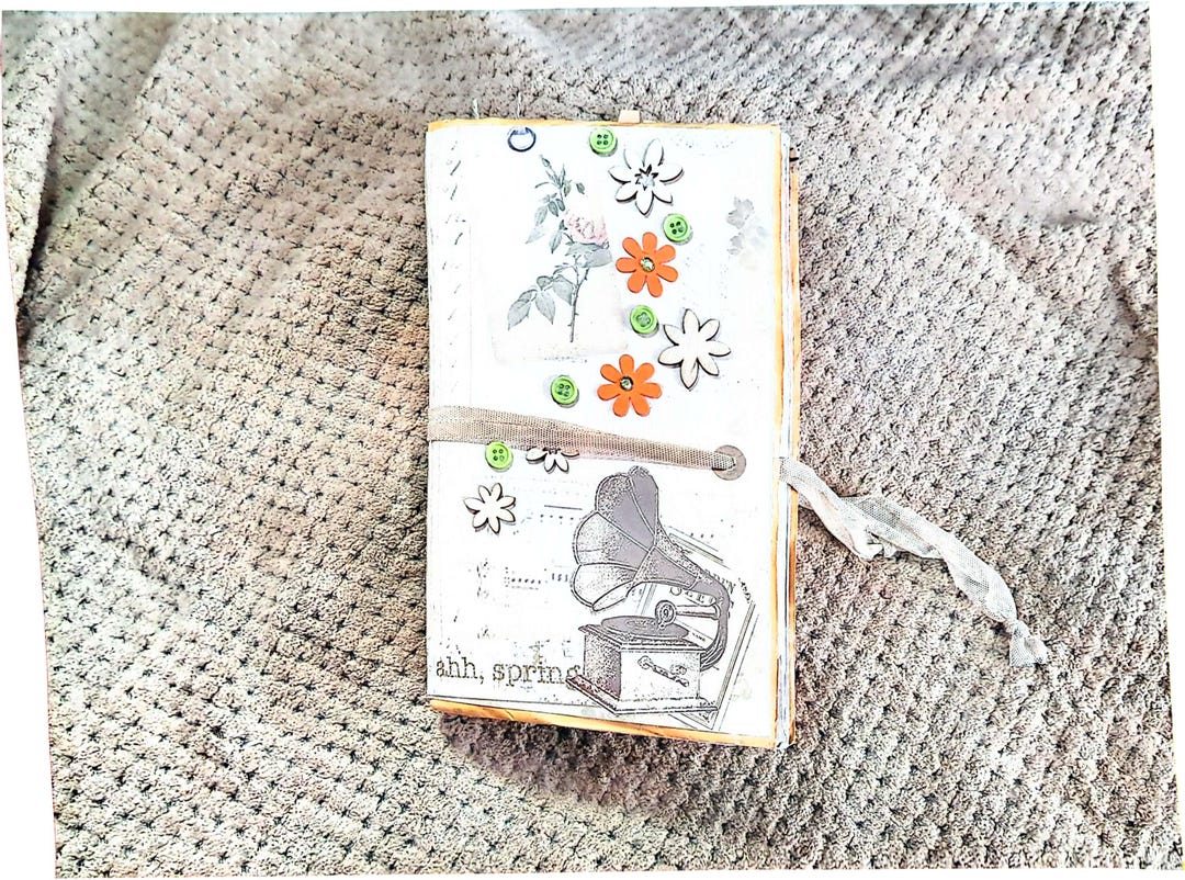 SOLD Phonograph Junk Journal, Recycled Materials, Junk Journal ...