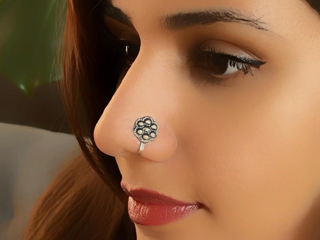 Handmade Sterling Silver Press-on Nose Ring, Indian Nose Clip - Etsy
