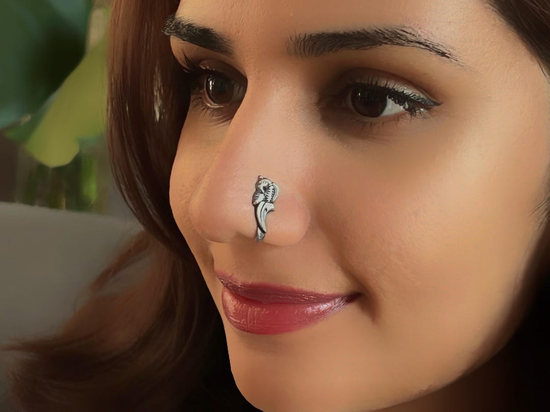 Handmade Sterling Silver Press-on Nose Ring, Adjustable & Comfortable ...