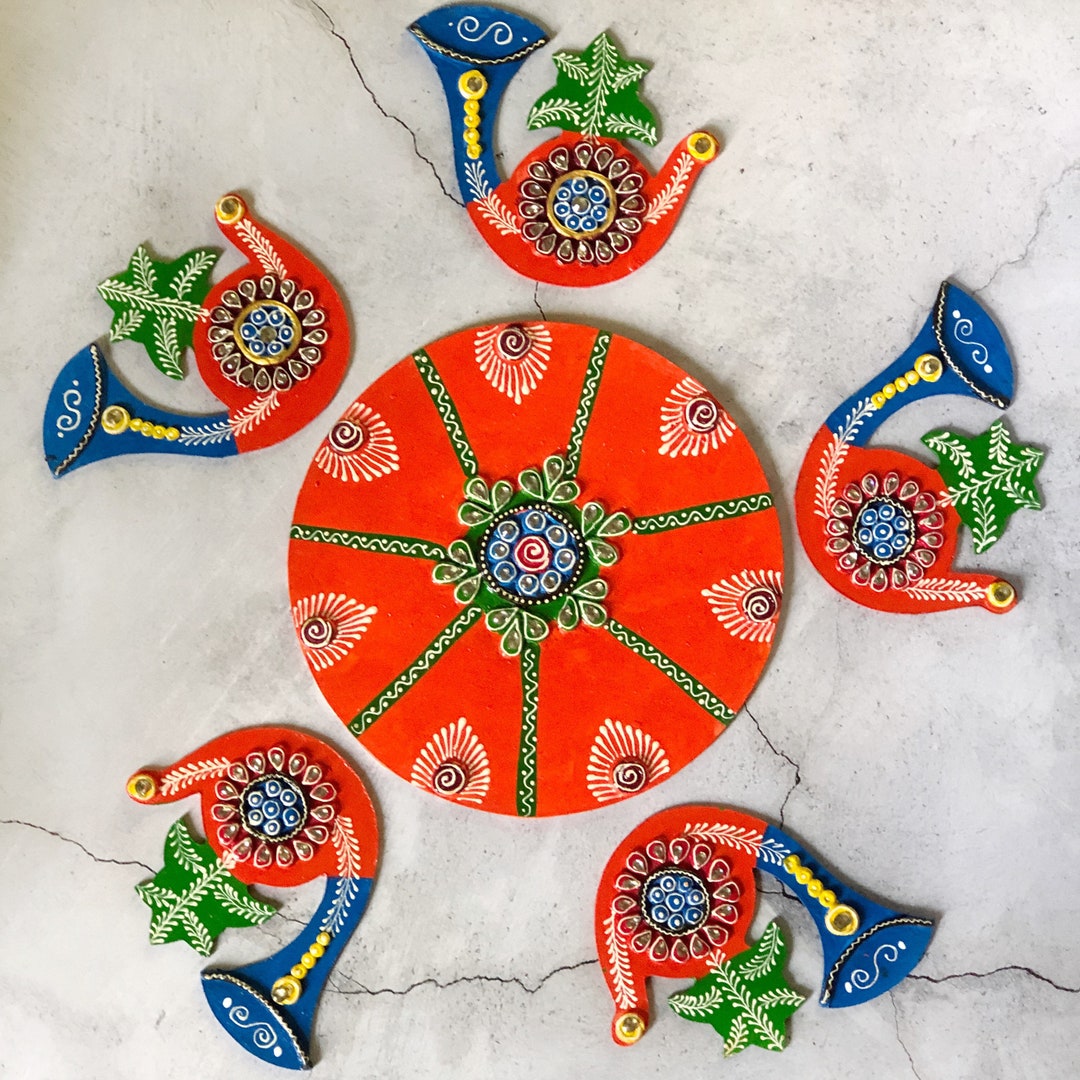 Indian Wedding Decor Centerpiece Wooden Rangoli, Indian House Warming ...