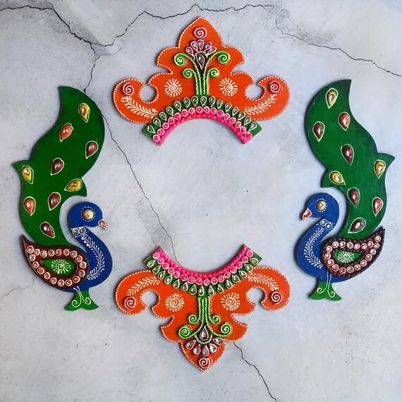 Peacock Wooden Rangoli