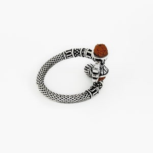 Handmade Sterling Silver Shiva Trident Ring, Rudraksha Damru, Spiritual ...