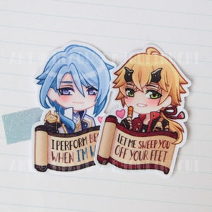 Genshin Stickers - Waterproof Funny Genshin Husbando Stickers With ...