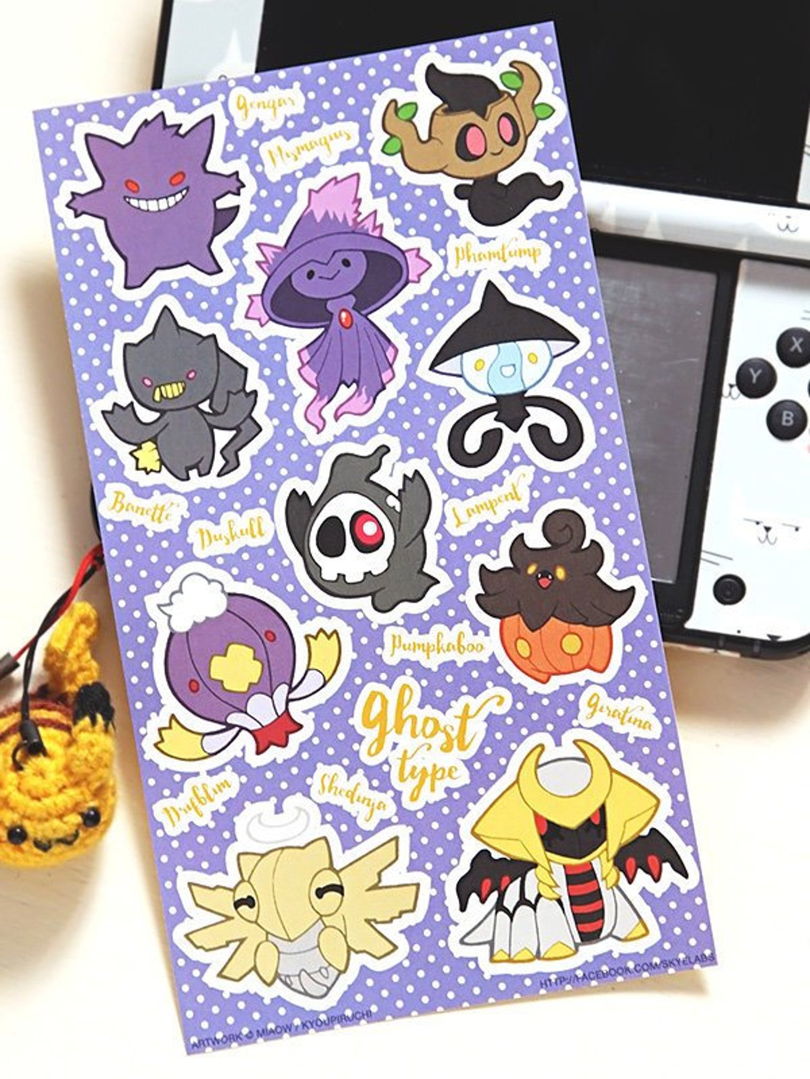 Ghost Type Pokemon Sticker Sheet Pokemon Type Series - Etsy Norway