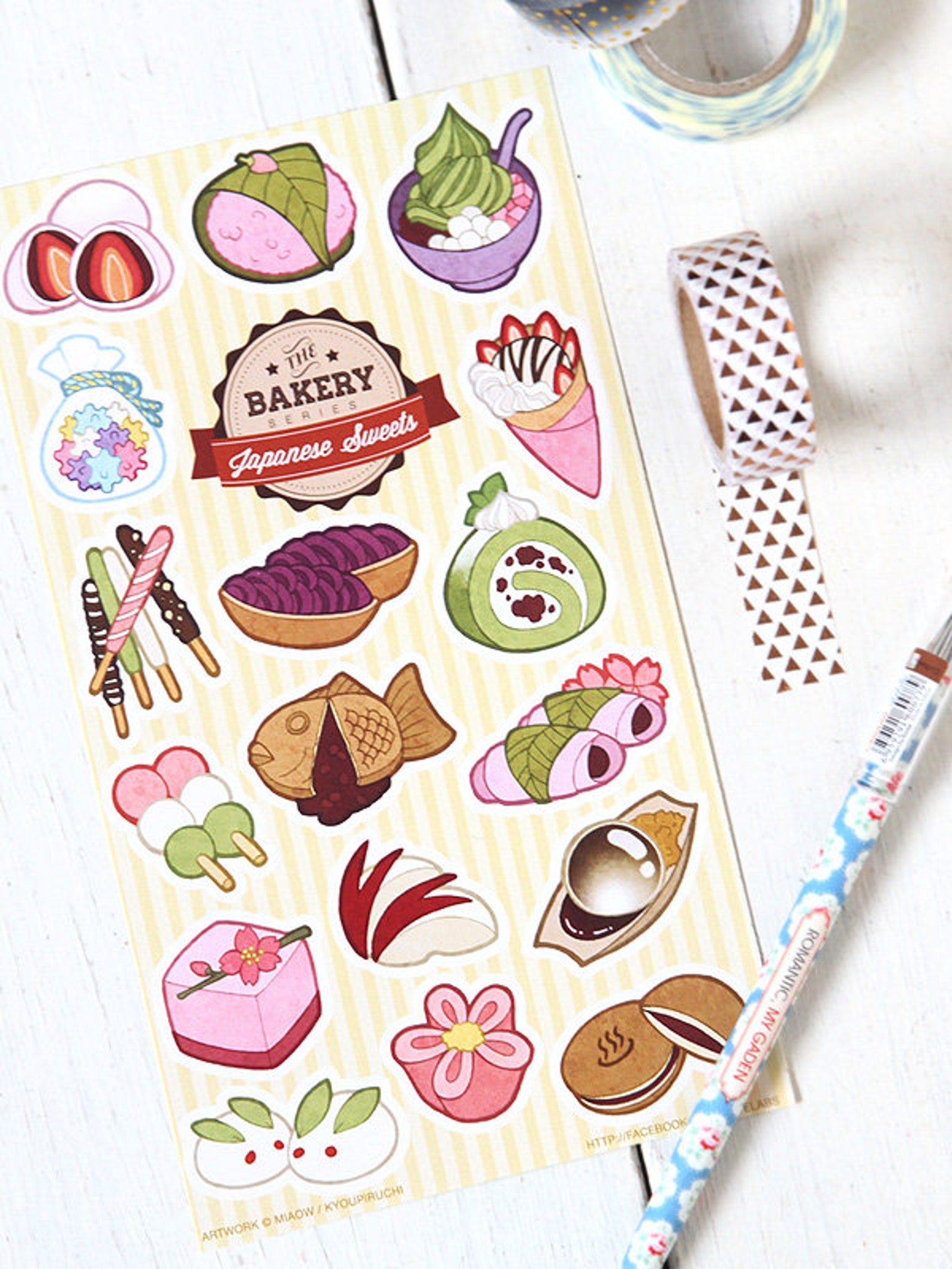 Japanese Desserts Sticker Sheet the Bakery Series Japanese - Etsy