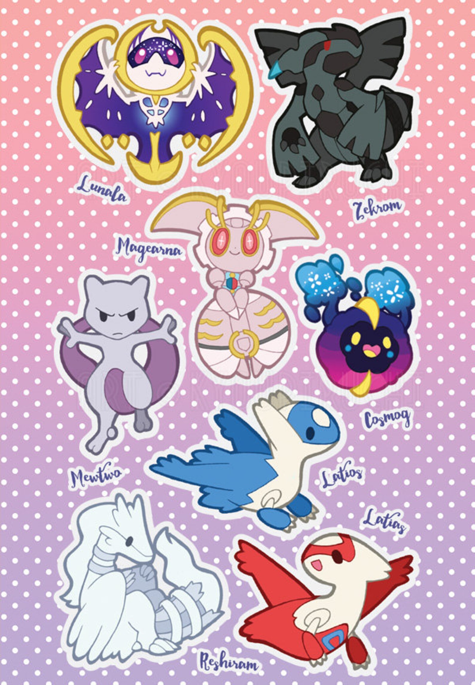 Legendary Pokemon Sticker Sheet 1 - Etsy