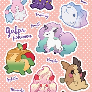 Galar Pokemon Sticker Sheet, Pokemon Sword and Shield Pokemon - Etsy