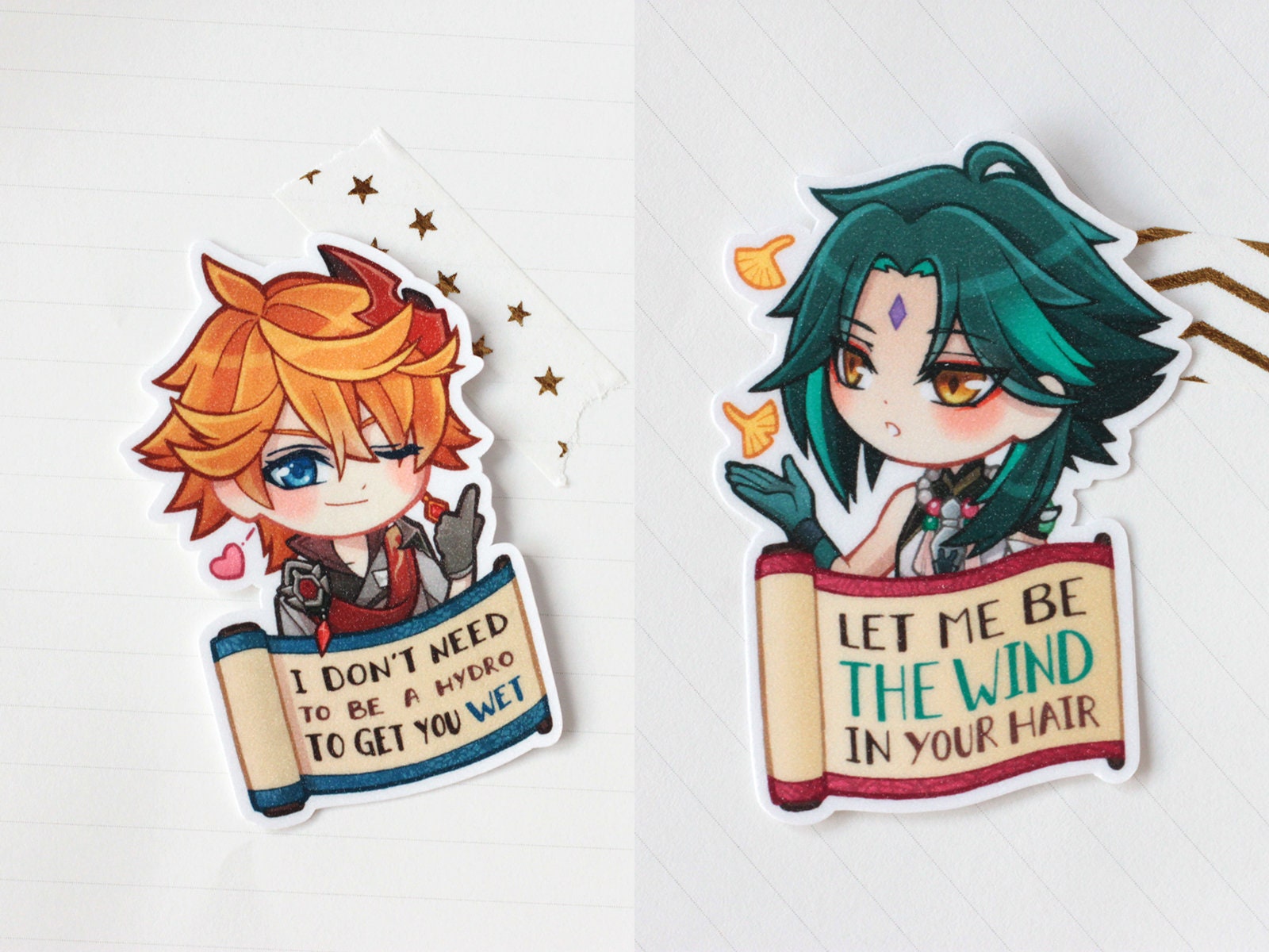 Genshin Stickers Waterproof Funny Genshin Husbando Stickers | Etsy