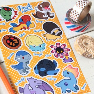 Fossil Pokemon Sticker Sheet - Etsy