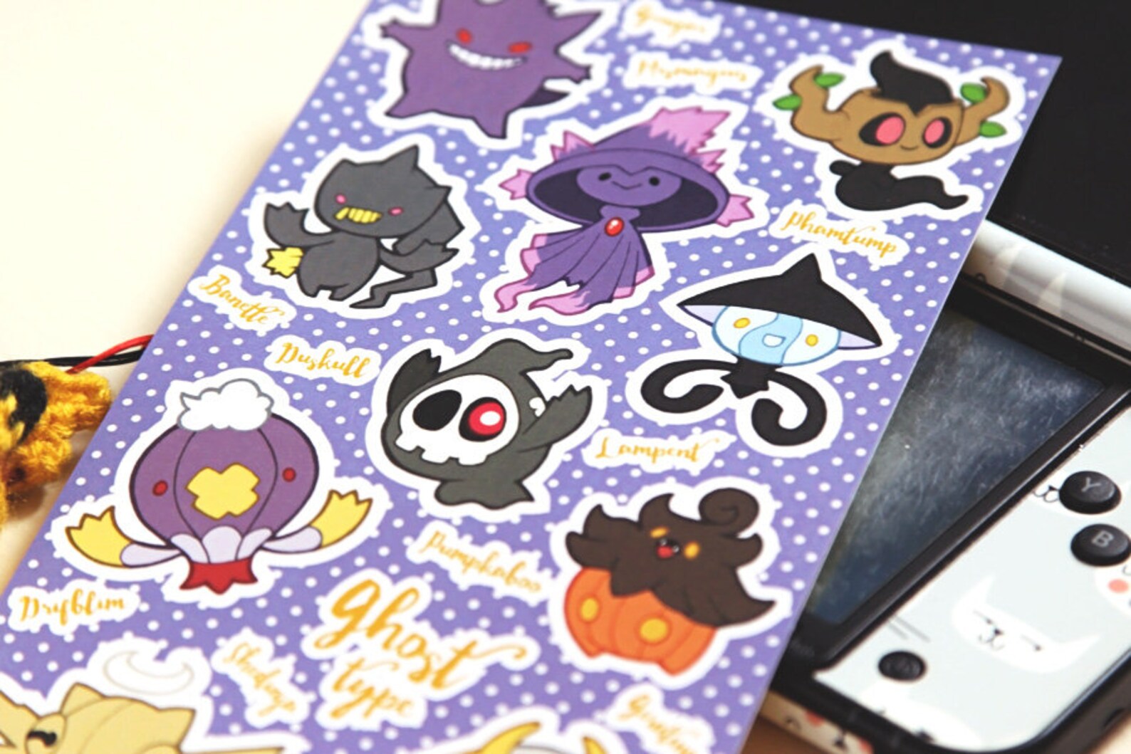 Ghost Type Pokemon Sticker Sheet Pokemon Type Series | Etsy