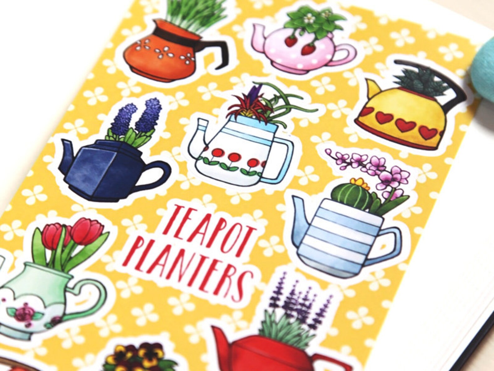 Teapot Planters Sticker Sheet - Etsy