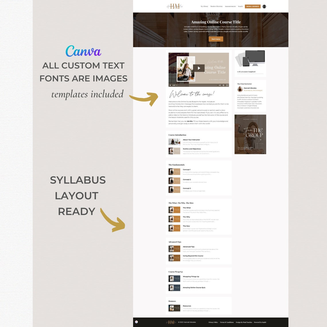Kajabi Course / Product Template With Course Thumbnails - Etsy